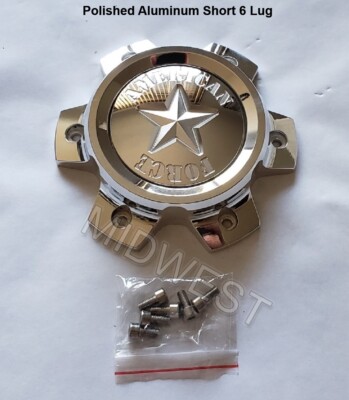 AFX360A American Force 6 Lug Polished Aluminum Wheel Rim Center Cap w ...