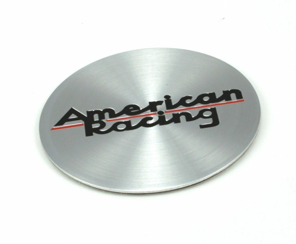 4x New American Racing Logo Center Cap Emblems 64.1mm Sticker Silver ...