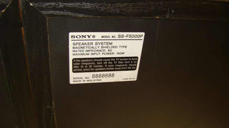 Sony SS F5000P Floor Speakers /Tested/Excellent Condition | eBay