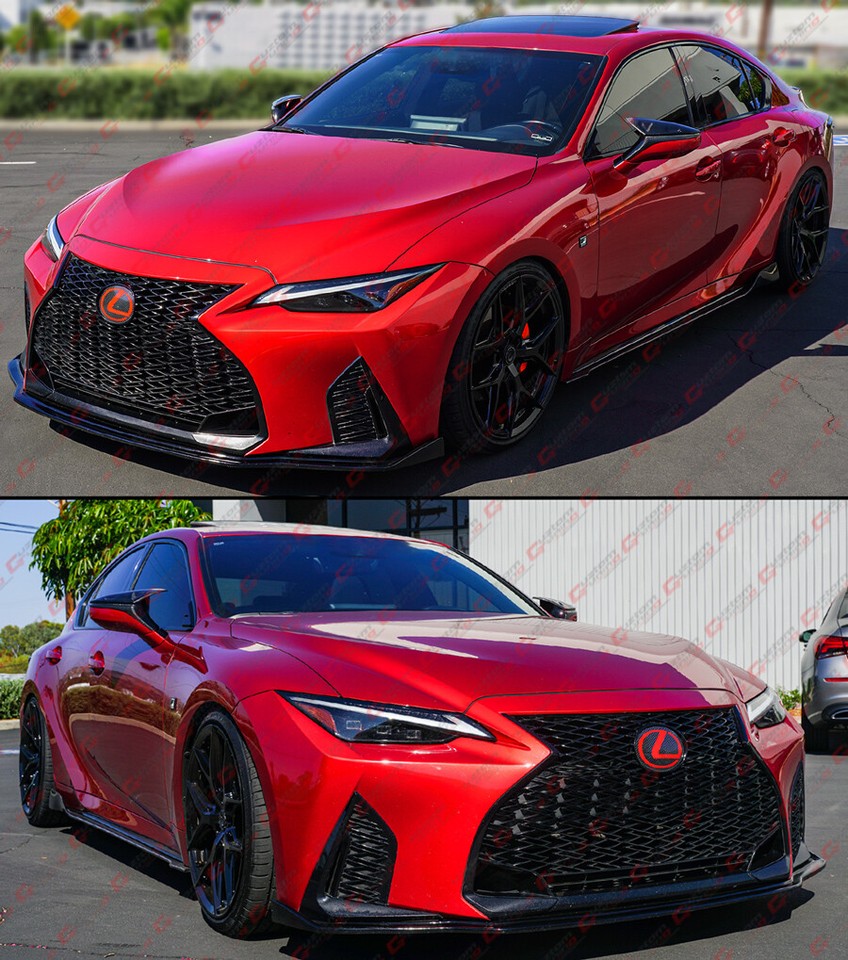 For 21-25 Lexus IS300 IS350 V3 CTM Design Glossy Black Front Bumper Lip ...