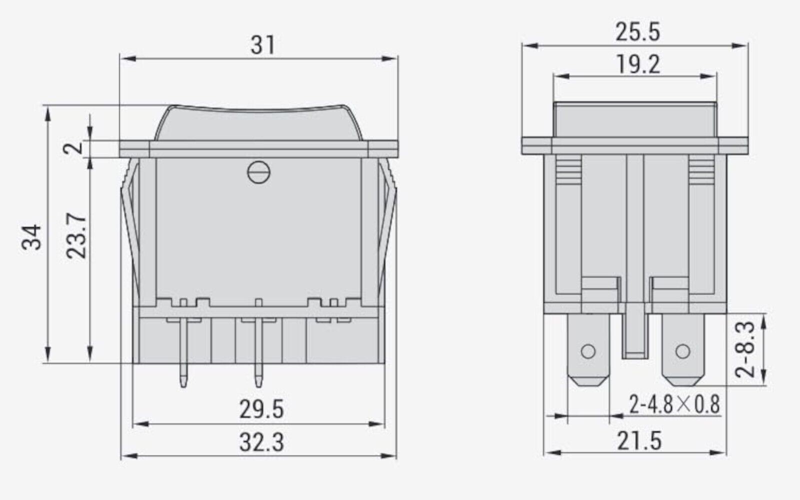 ON Off Rocker Switch 4-Prong 10A 125V Compatible with KEDU HY12, UL ...