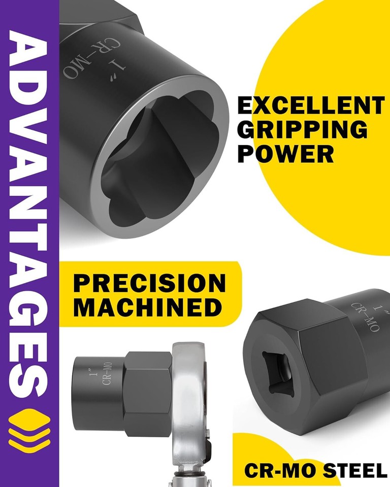 "9PCS Bolt Extractor Kit Heavy Duty 1/2"" Drive Impact Lug Nut Remover ...