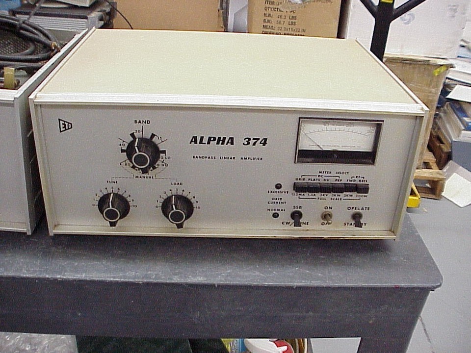 ETO ALPHA 374 HF BANDPASS POWER AMP 3 TUBE WITH SPARE 374 PARTS UNIT ...