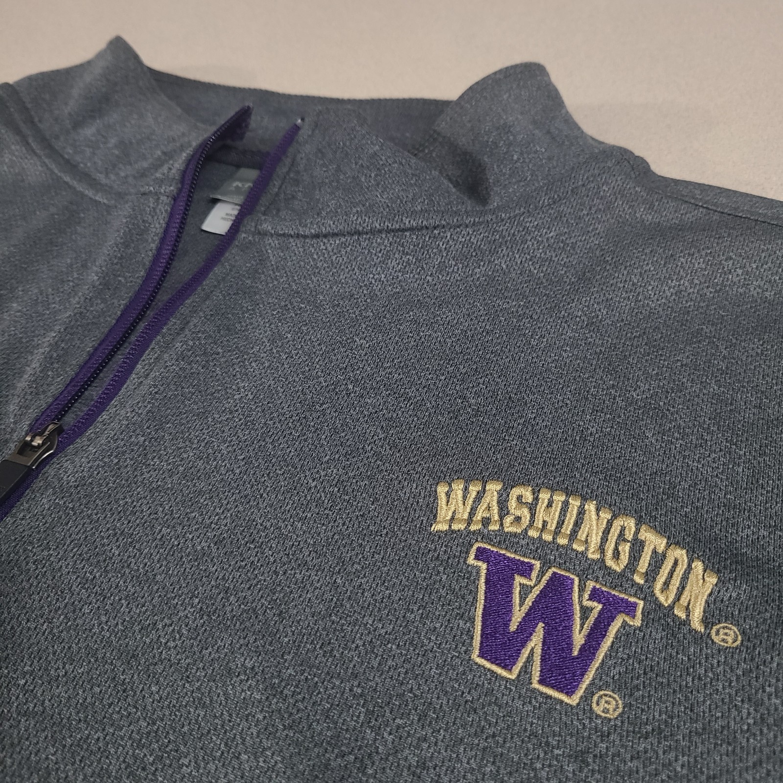 UW Huskies Shirt XL 1/4 Zip LS Pullover Color Block Logo Washington ...