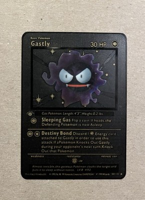 Super Rare! Gastly Base Set Black Gold Metal Pokemon Card #92 | eBay