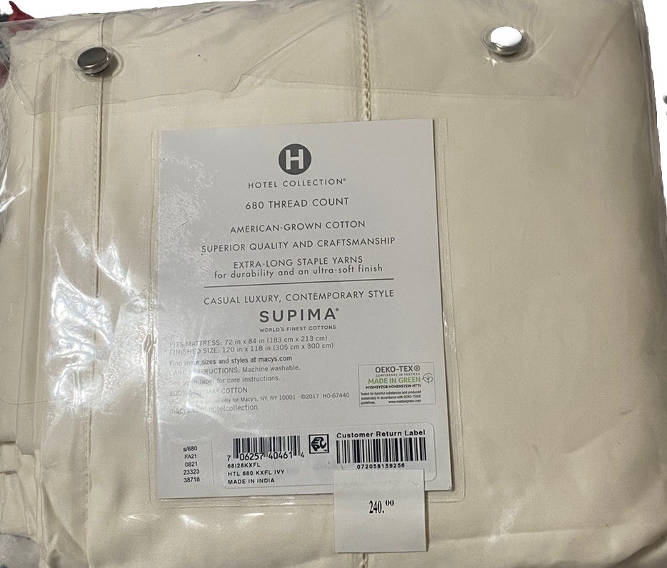 Hotel Collection 680 Thread Count 100% Supima Cotton Flat Sheet, King ...