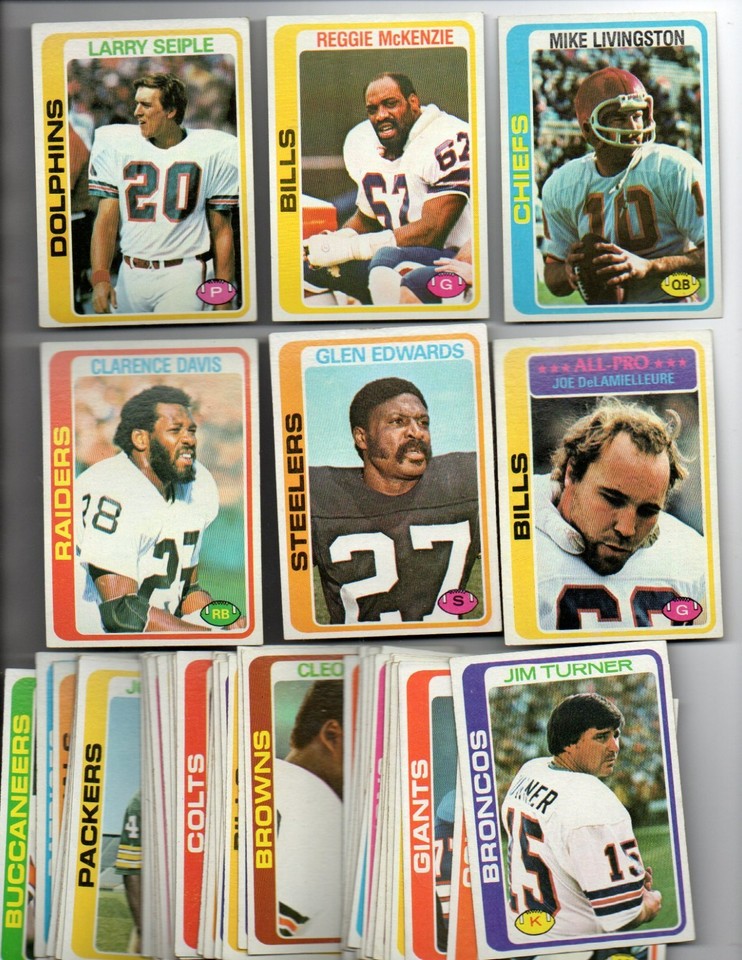 1970-1973 Topps Football Lot of 101 Different Cards EX w/ HOF and RCs ...