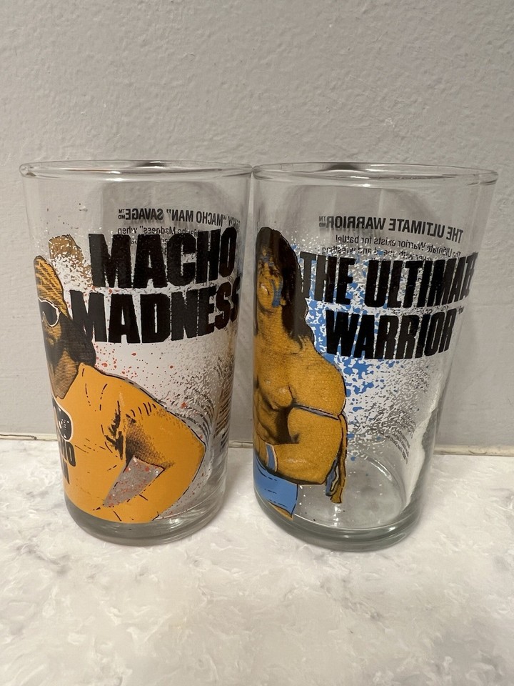 WWF WWE Collector Cup Ultimate Warrior Macho Man King Randy Savage Hulk ...