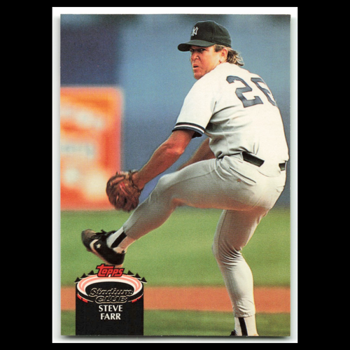 Steve Farr #793 1992 Topps Stadium Club New York Yankees Baseball Card ...