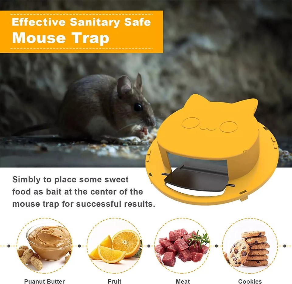 4Pack Black Slide Bucket Lid Mouse Rat Trap Bucket Mousetrap Catcher US ...