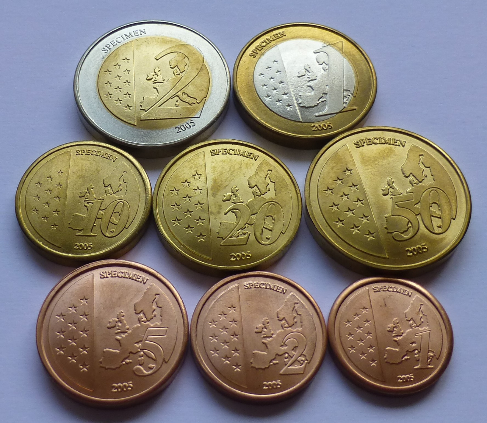 Vatican Euro Pattern set 2005 - Sede Vacante, Specimen-Probe-Essai ...