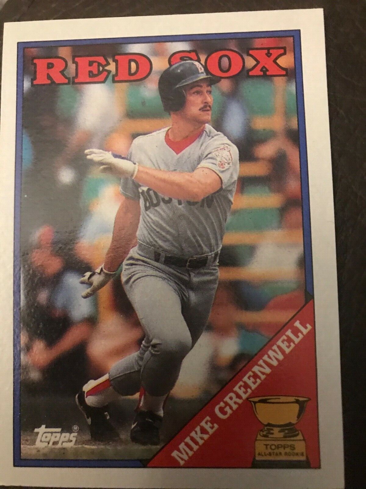 1988 Topps Mike Greenwell baseball card #493. Boston Red Sox. All Star ...