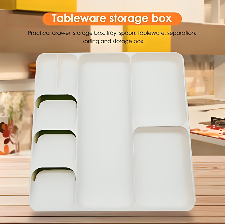 1 PC White 8-Slot Kitchen Drawer Cutlery Organizer - Flatware & Utensil ...
