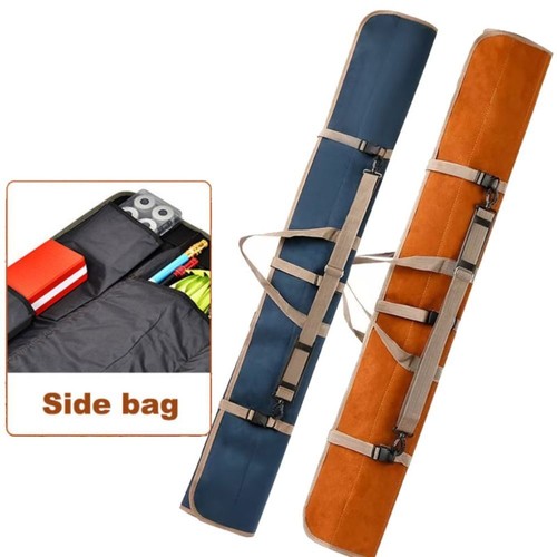 Canvas Fishing Rod Storage Case Artificial Suede Roll Up Shoulder Bags ...
