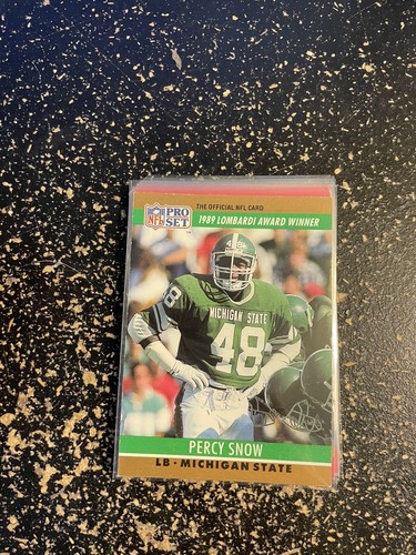 1990 Pro Set Lombardi Award Winner Percy Snow Philadelphia Eagles ...