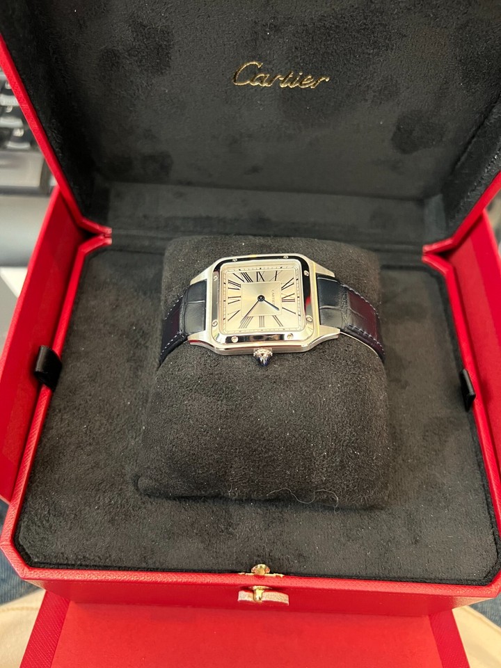Cartier 31.5MM WSSA0085 Dumont Stainless Steel Santos Pre-Owned | eBay