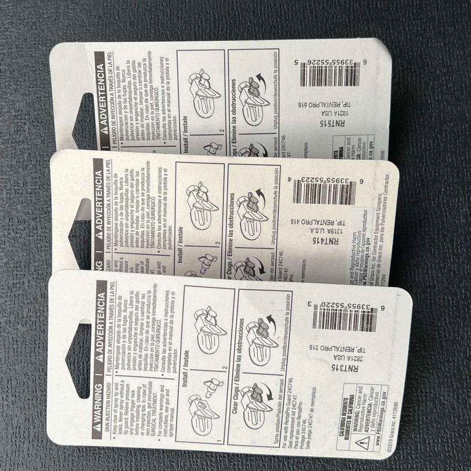 GRACO Reversible Airless Paint Spray Tip Rental Pro RNT 315 415 515 ...
