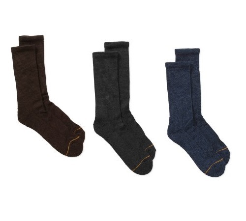 GT Goldtoe Men's 3-Pair All Day Comfort Crew Socks Navy/Marl/Gray Size ...