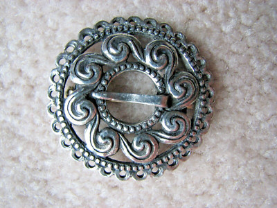 Vintage TINN-PER Norway Metal Round Brooch Pin 1 1/2" | eBay