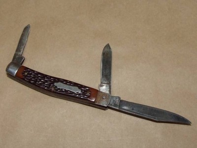 Vintage Sabre Initial Ready 3 Blade Folding Pocket Knife # 644 Faux ...