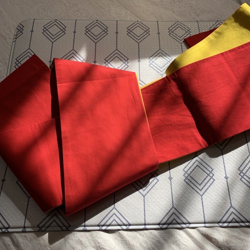 Japanese kimono HANHABAobi yukata obi.red yellow.for dance. | eBay ...