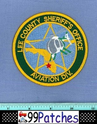 LEE COUNTY SHERIFF AVIATION FLORIDA Police Shoulder Patch HELICOPTER ...