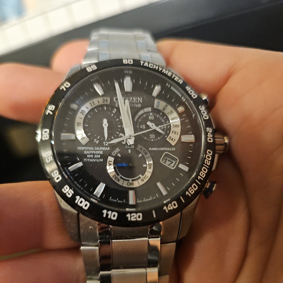 Citizen PCAT Eco-Drive Men's Black Dial and Bezel Titanium Watch - E650 ...