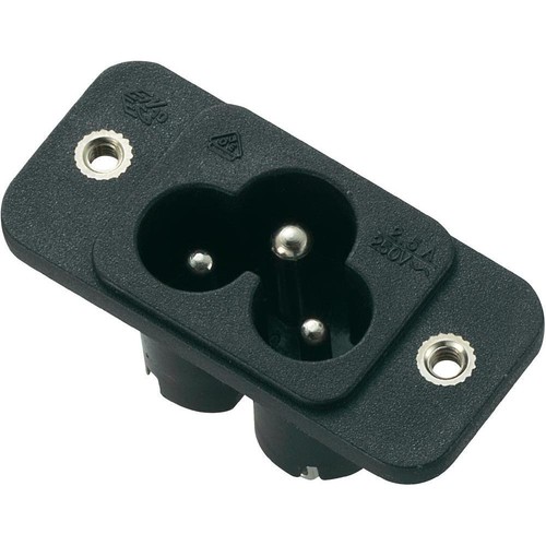 IEC C6 CLOVERLEAF INLET PLUG, FLANGE SURFACE VERTICAL PANEL MOUNT ...