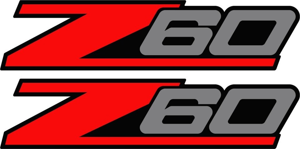2 - Z60 TRUCK DECALS, Chevy Silverado Offroad 4x4 Stickers SIZE: 3.25 ...