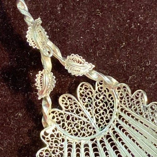 Antique French Filigree Floral Spoon Art Nouveau 800 SILVER Nut | eBay