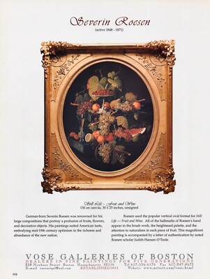 SEVERIN ROESEN Art Gallery Exhibit ~ Fruit and Wine ~ VINTAGE PRINT AD ...