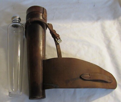 RARE ANTIQUE FOX HUNTING LIQUOR FLASK WITH LEATHER CASE | eBay