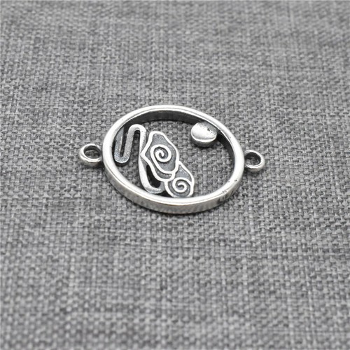 4pcs of Sterling Silver Sunset Charm Connectors 2-Sided for Sun Cloud ...