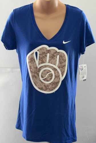 Women’s Nike Milwaukee Brewers, Camo pack WSS, Rush Blue, Shirt Adult ...