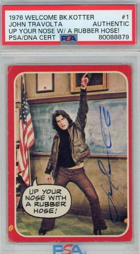 John Travolta 1976 Topps Welcome Back Kotter #1 Rookie Card Autograph ...