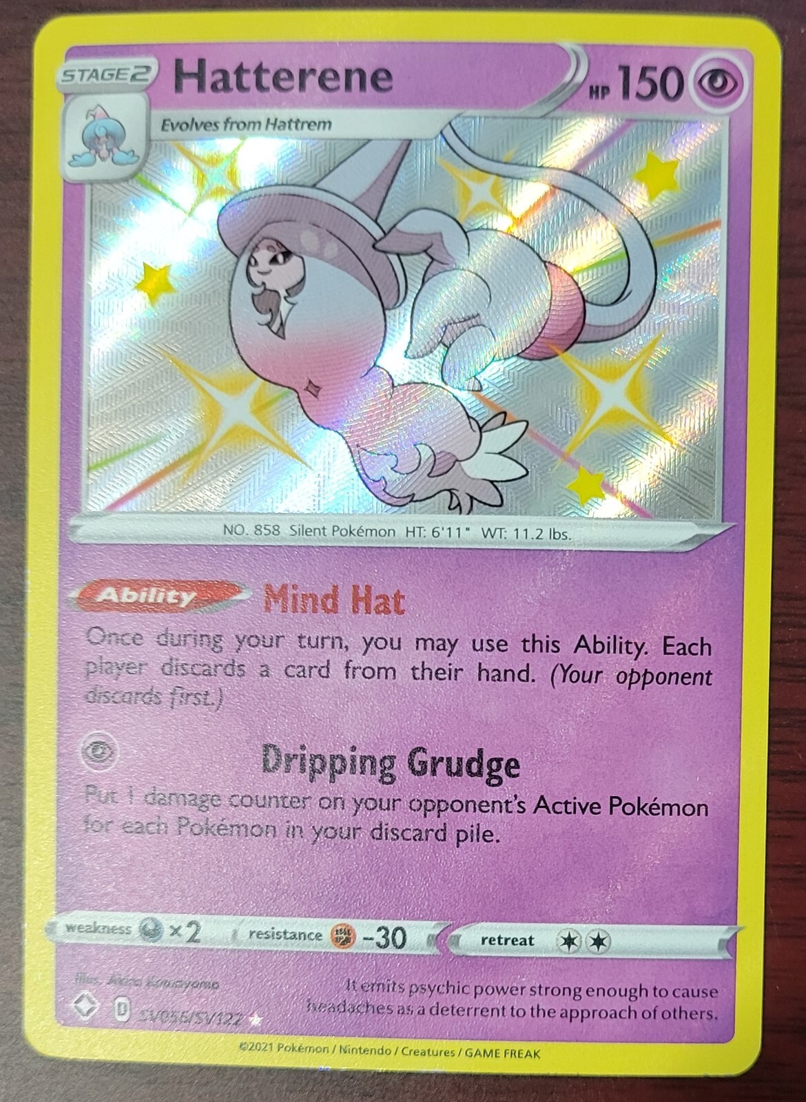 2021 Pokemon Game TCG Hatterene Ultra Rare Holo Shiny Vault #SV056 ...