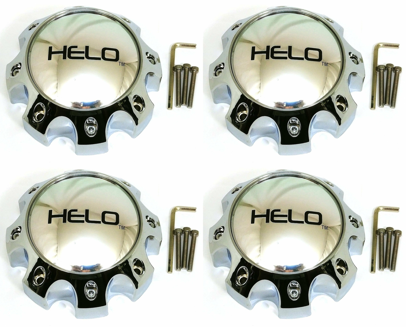 4 Helo Chrome Wheel Center Hub Caps for 8Lug HE904 HE879 HE878 HE901 | eBay