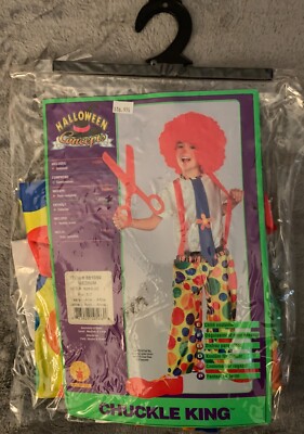 CHUCKLE KING Child Clown Costume Jumpsuit Only Size 8-10 NWT | eBay