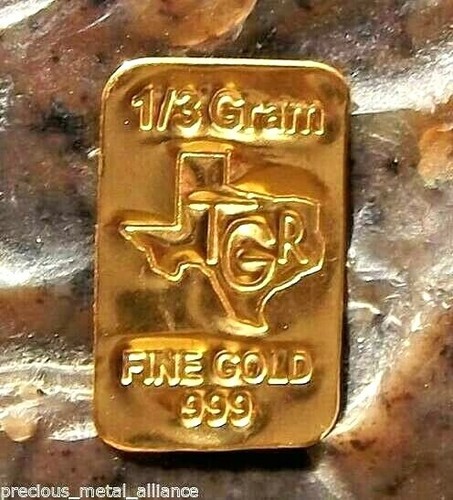 1 /3 gram Gold Bar - TGR TEXAS - 999.9 Fine in Assay | eBay