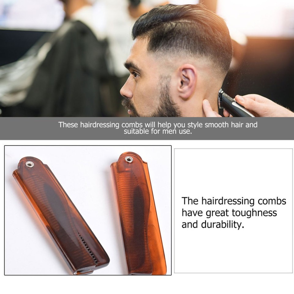 4PCS Folding Mustache and Beard Comb Fine Tooth Folding Brush Folding ...