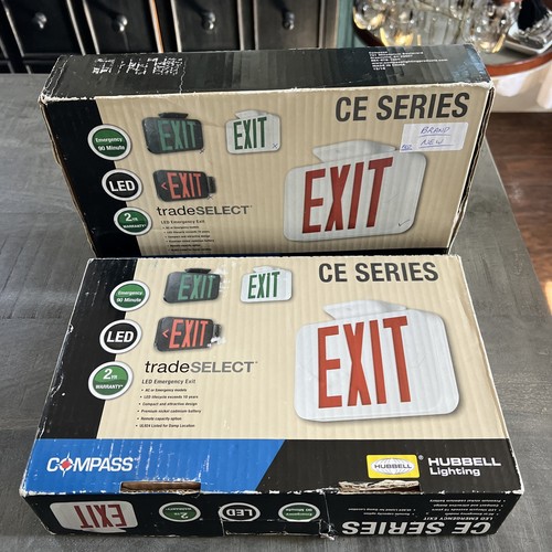 2 Hubbell Emergency Exit Sign Brand CE Series LED New Open Box ...