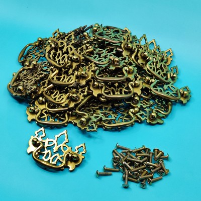 39 KEELER DRAWER PULLS 8310 KBC1 & KBC2 BRASS CO BAT WING DROP BAIL ...