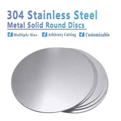 304 Stainless Steel Discs Round Sheet Metal Blanks OD 50-100mm Thick 0 ...