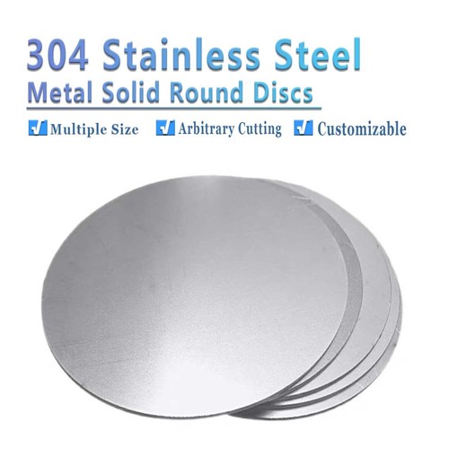 304 Stainless Steel Discs Round Sheet Metal Blanks OD 50-100mm Thick 0 ...