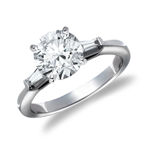 1 Round Cut Diamond Solitaire Engagement Ring SI D 14K White Gold ...