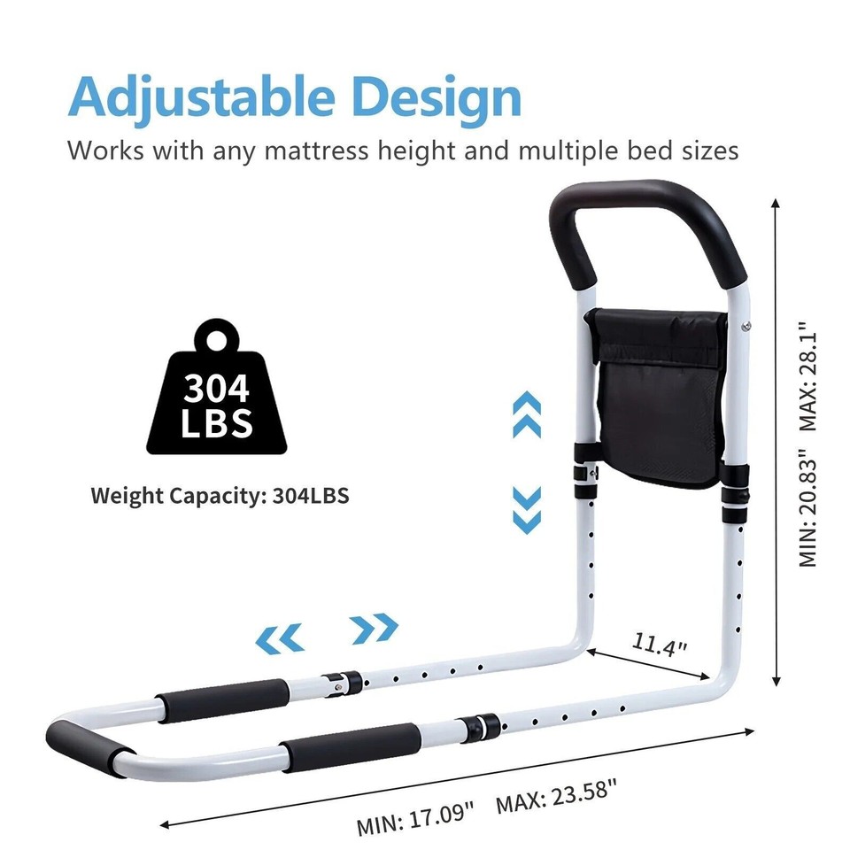 Bed Rails for Elderly Adults Rail Assist for Seniors Safety Bed Cane ...