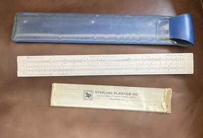 vintage SLIDE RULE: STERLING SLIDE RULE precision LARGE in sleeve w ...