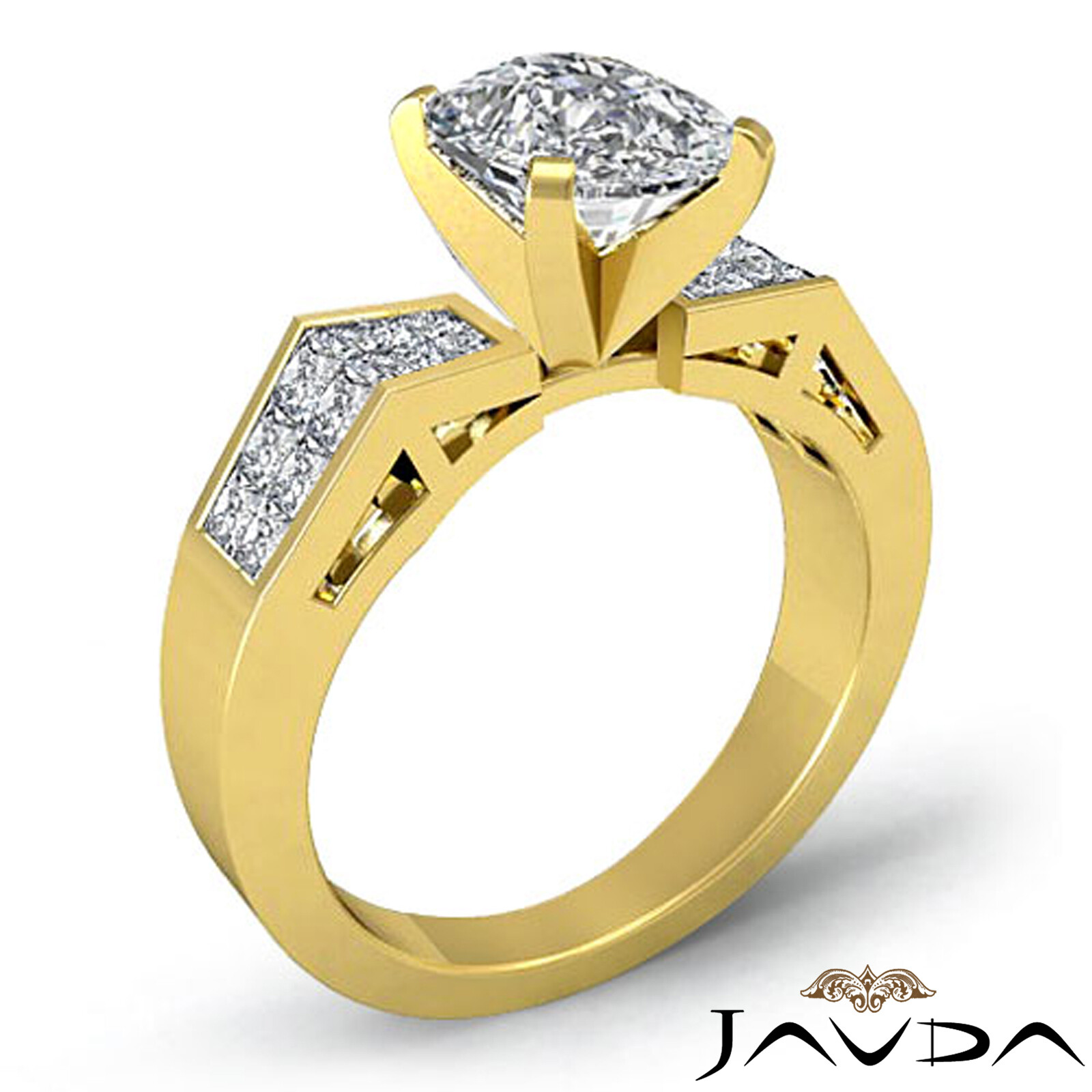 Round Diamond Engagement Invisible Set Ring GIA Certified F VS2 Clarity ...