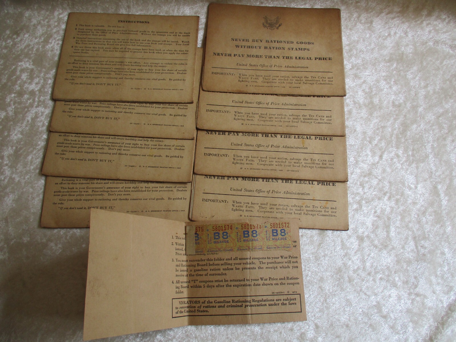 8 WWII War Ration Books No. 3 & No. 4 w/Stamps - One Gas Ration Book | eBay