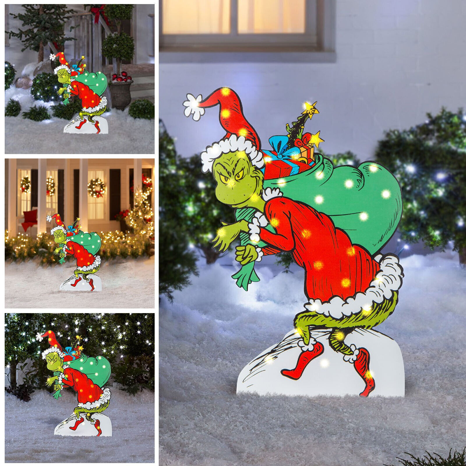 GRINCH Stealing the CHRISTMAS Outdoor Glowing Decor LED Light Monster ...